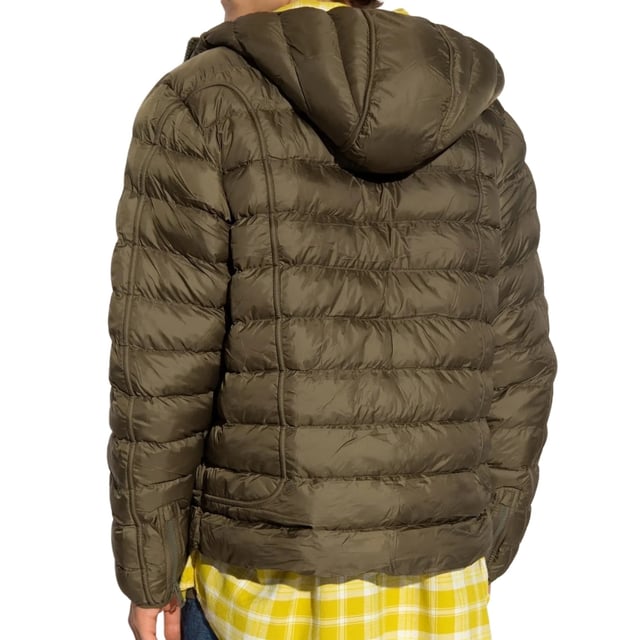 Diesel Plain Khaki Green Padded Hooded Jacket