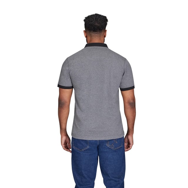 Raging Bull Mens Contrast Panel Polo Shirt (Charcoal)