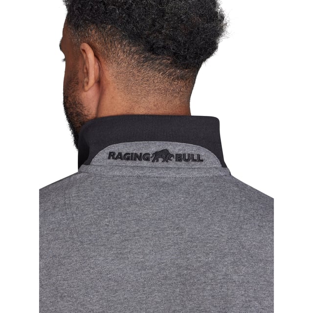 Raging Bull Mens Contrast Panel Polo Shirt (Charcoal)