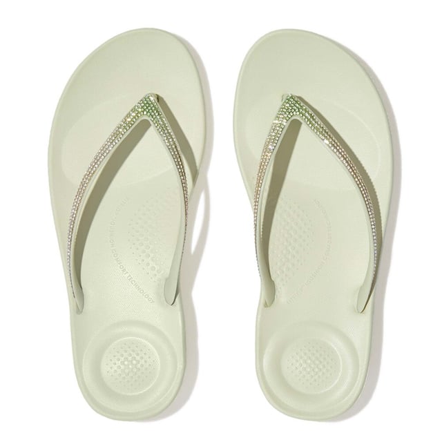 Women's Fit Flop IQushion Ombre Sparkle Flip-Flops in Green