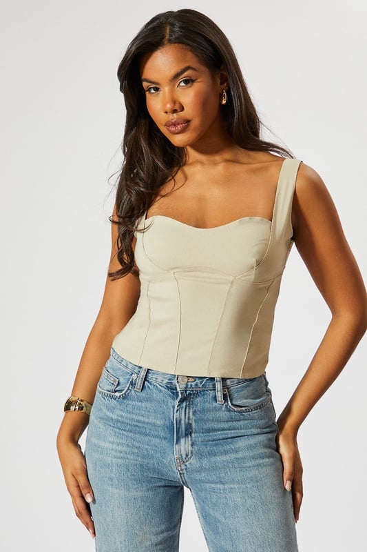 Corset Detail Bodycon Top