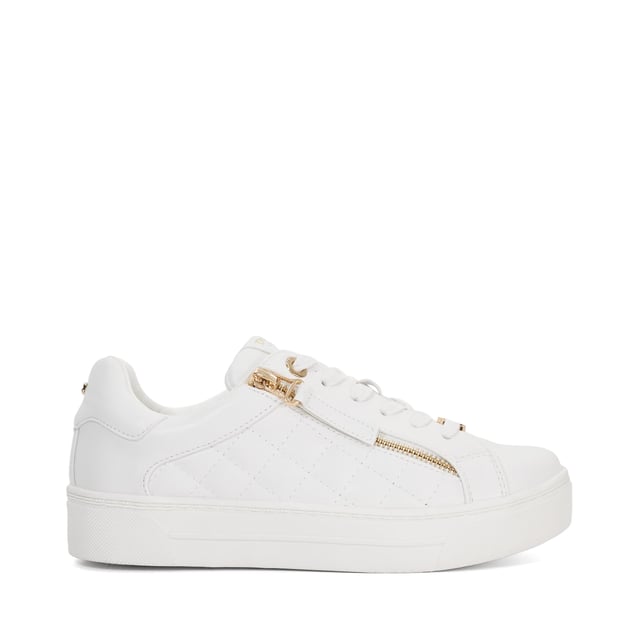 Dune Ladies Eisel - Quilted Flatform Lace Up Trainers