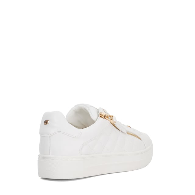 Dune Ladies Eisel - Quilted Flatform Lace Up Trainers