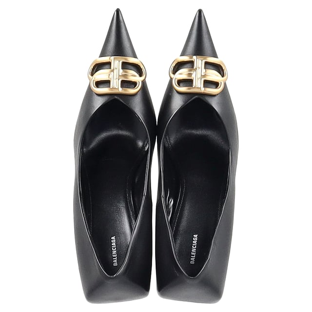 Balenciaga Square Knife BB Pumps in Black Leather Balenciaga Square Knife BB Pumps in Black Leather