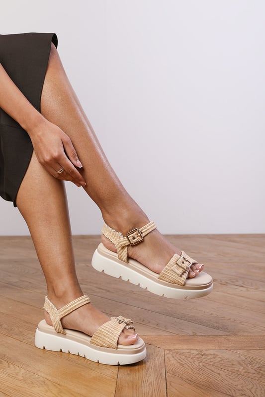 Wheres That From Womens 'Anna' Chunky Double Buckle Slingback Sandal