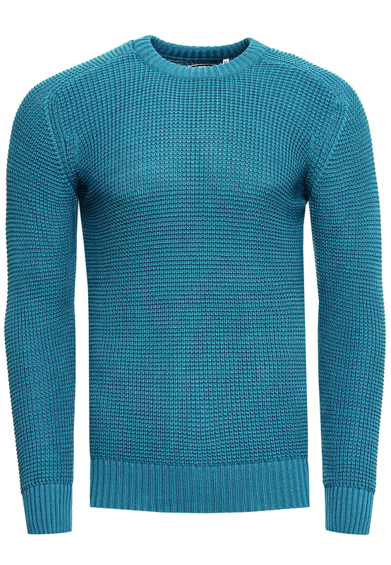 Grobstrick Slim Fit Rundhals-Pullover