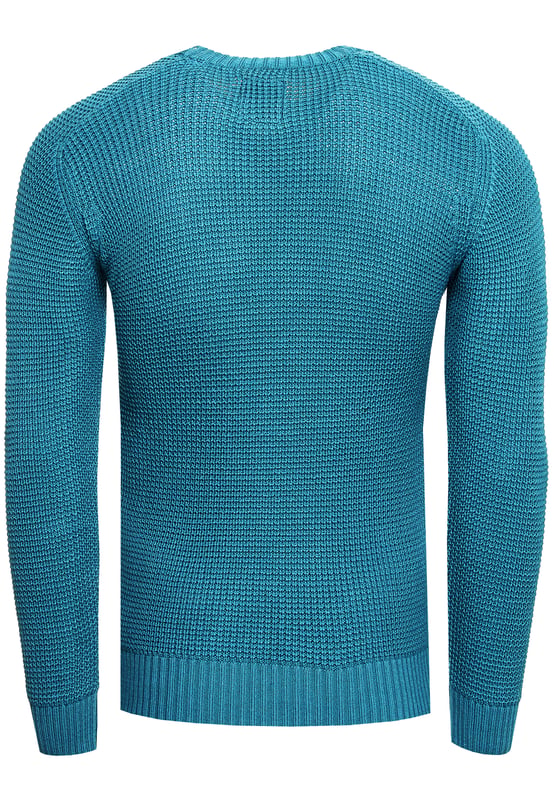 Grobstrick Slim Fit Rundhals-Pullover