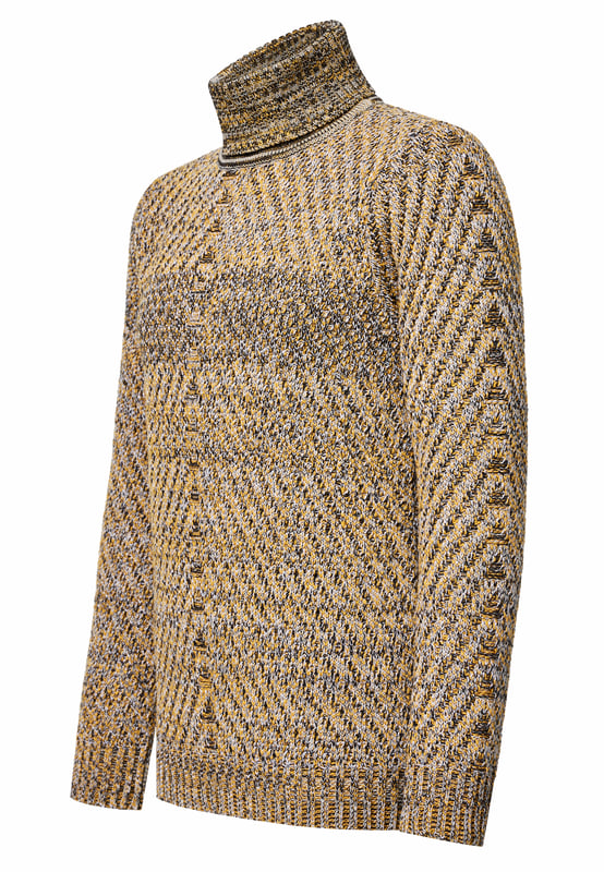Schwerer Grobstrick Rollkragen-Pullover