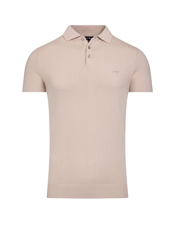 Short Sleeve Knitted Polo / Stone