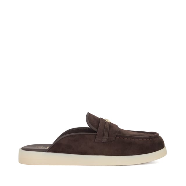 Dune Ladies Gracious - Suede Backless Snaffle Trim Casual Loafers