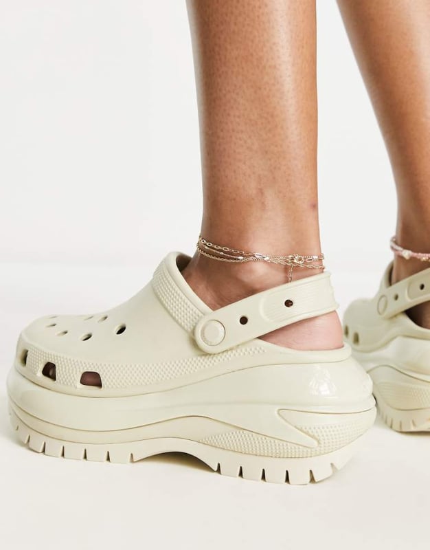 Crocs mega crush clogs in bone-Neutral