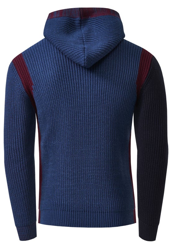 Kontrast Grobstrick Kapuzenpullover