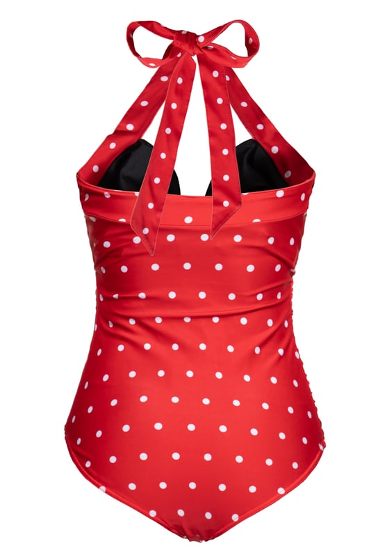 Queen Kerosin Damen Swimsuit Dotted rot