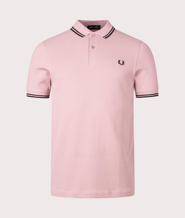 Fred Perry Men’s Twin Tipped Polo Shirt Dusty Rose Pink Black