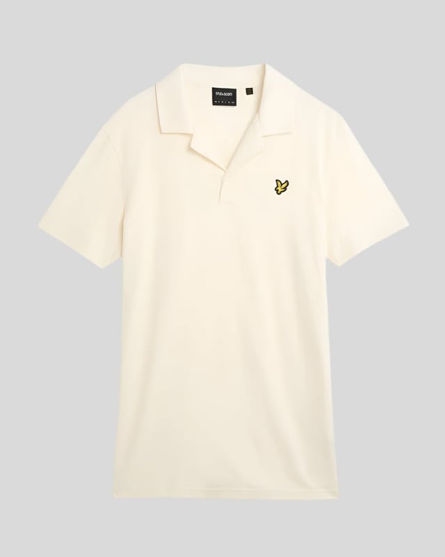 Lyle & Scott Linen Revere Collar Polo Shirt - Beige