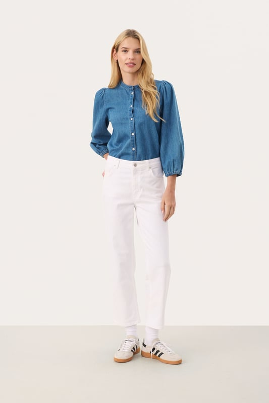 Jeans Gerade Passform Bright White