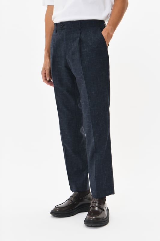 Pants Suiting Gerade Passform Dark Navy Melange
