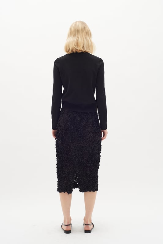 Strickjacke Gerade Passform Blac