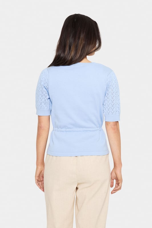 Strickjacke Gerade Passform Chambray Blue