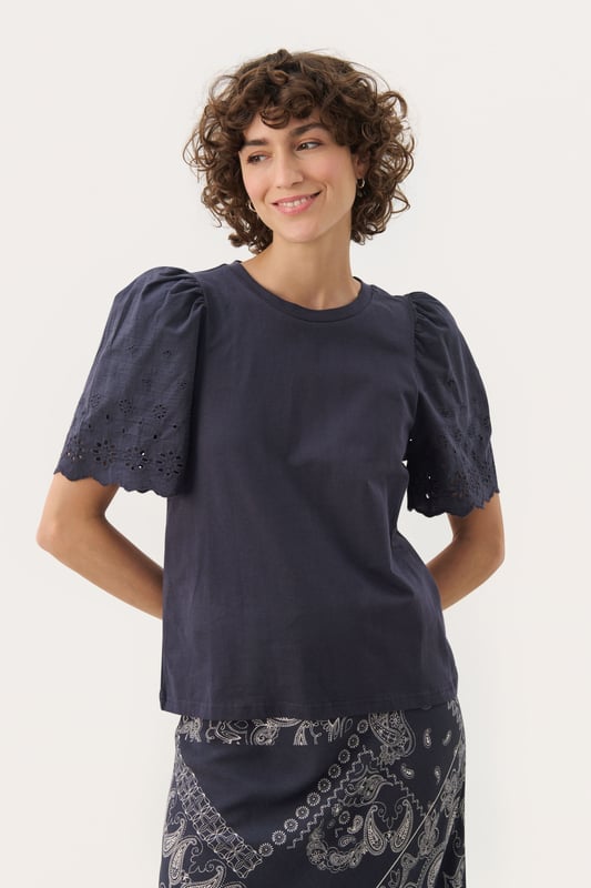 T-shirt Gerade Passform After Midnight marine