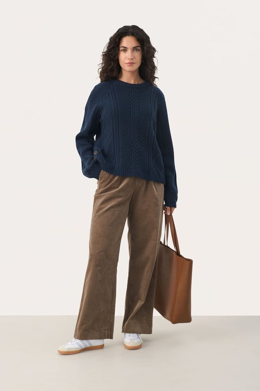 Strickpullover Gerade Passform navy