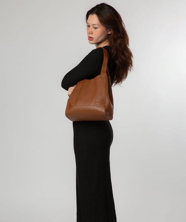 'Celeste' Rich Tan Leather Handbag