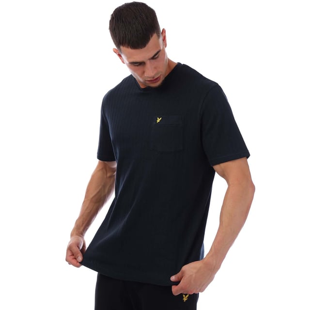 Lyle & Scott Pocket Logo Textured Dark Navy T-Shirt