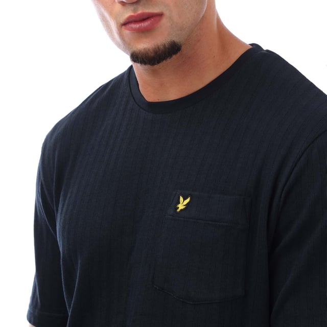 Lyle & Scott Pocket Logo Textured Dark Navy T-Shirt