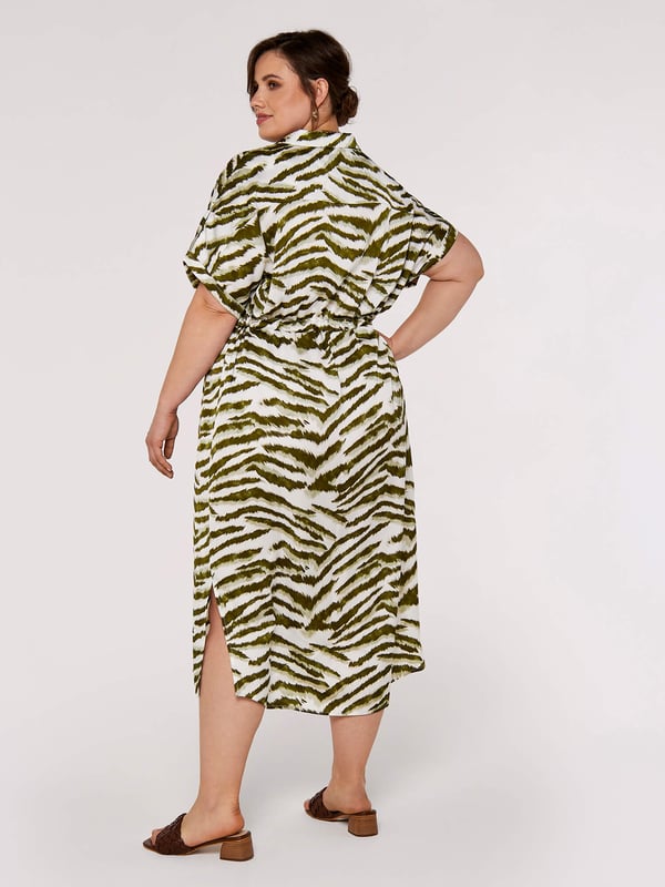 Apricot Curve Tiger Midikleid