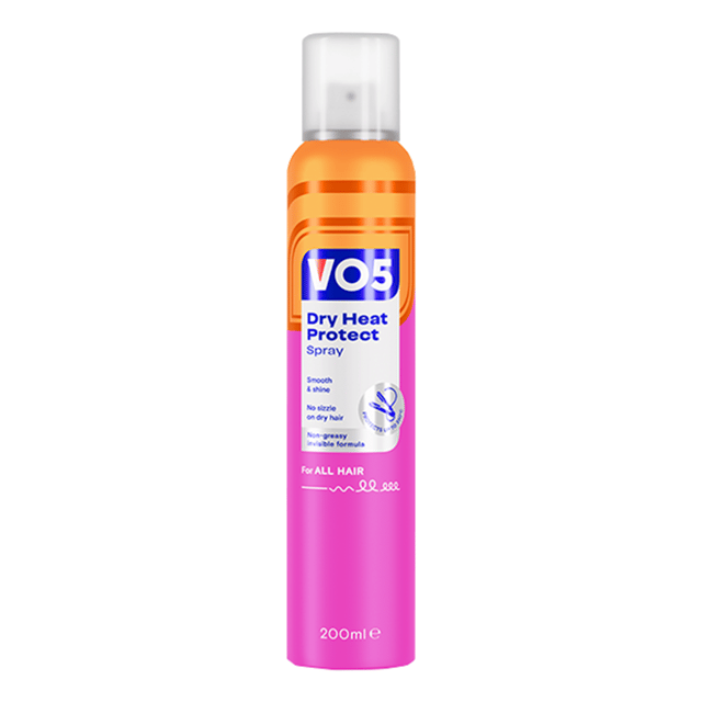 VO5 Dry Heat Protect Spray 200ml, Anti-Frizz, Shine Boost, UK Haircare Mist