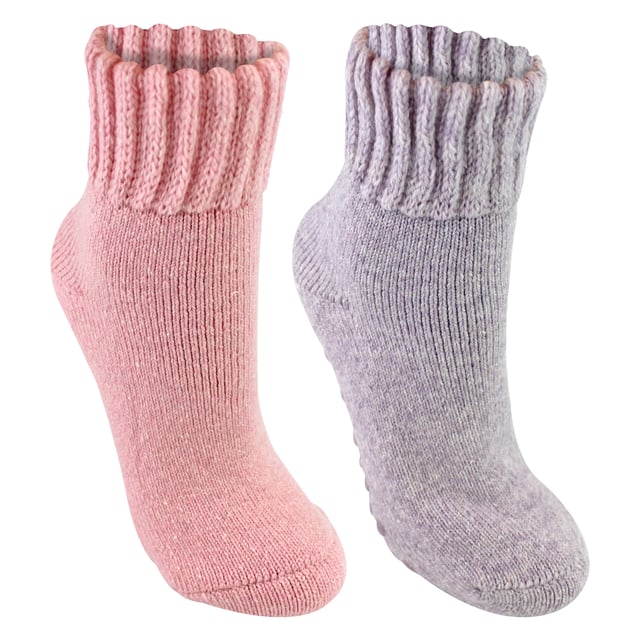2 Pack Soft Warm Merino Wool Slipper Socks for Ladies