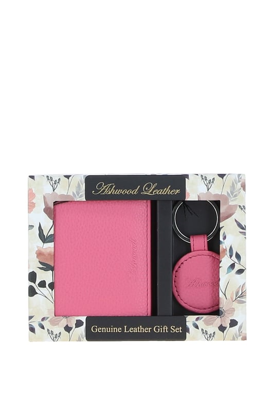 Elegant Real Leather Card Holder & Key Ring Set
