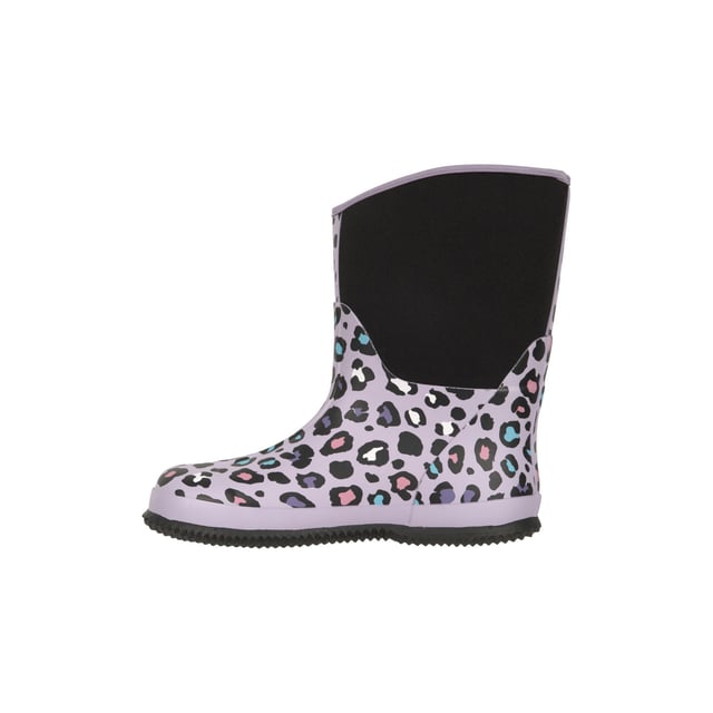Mountain Warehouse Childrens/Kids Puddle Leopard Print Mucker Boots (Lilac)