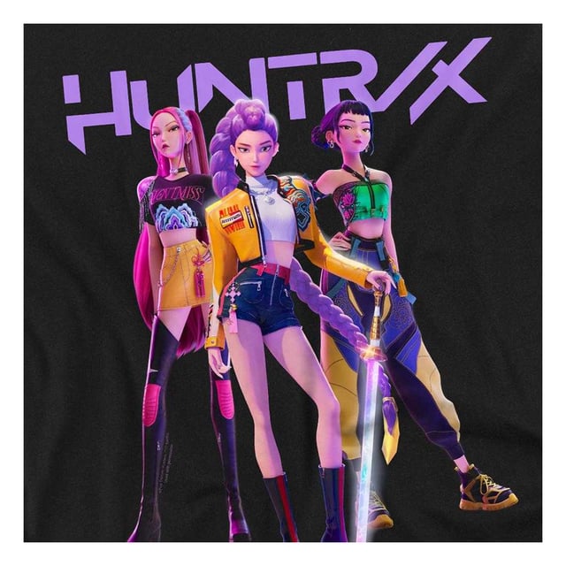 K-Pop Demon Hunters Unisex Adult Huntr/X Group Shot Back Print T-Shirt ...