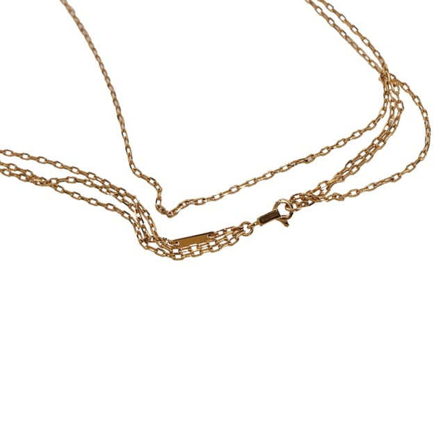 Celine Pearl-Embellished Layered Chain Necklace in Gold Metal
