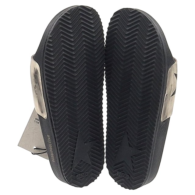 Golden Goose Poolstar Slides in Silver Leather