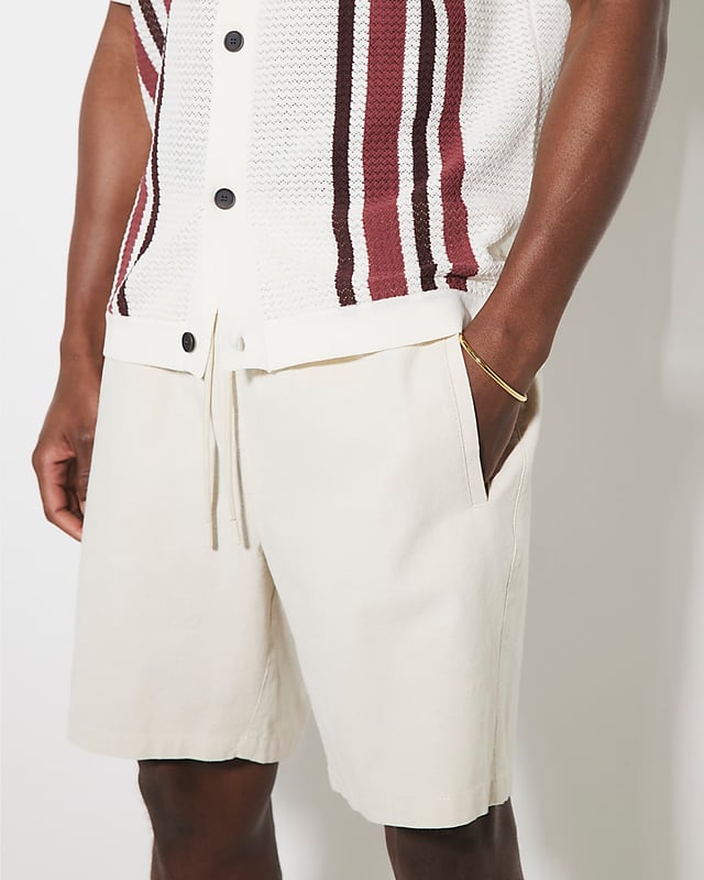 River Island Mens Shorts Cream Pull On
