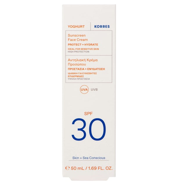 KORRES Yoghurt Sunscreen Face Cream SPF30 - 50ml - High Protection ...