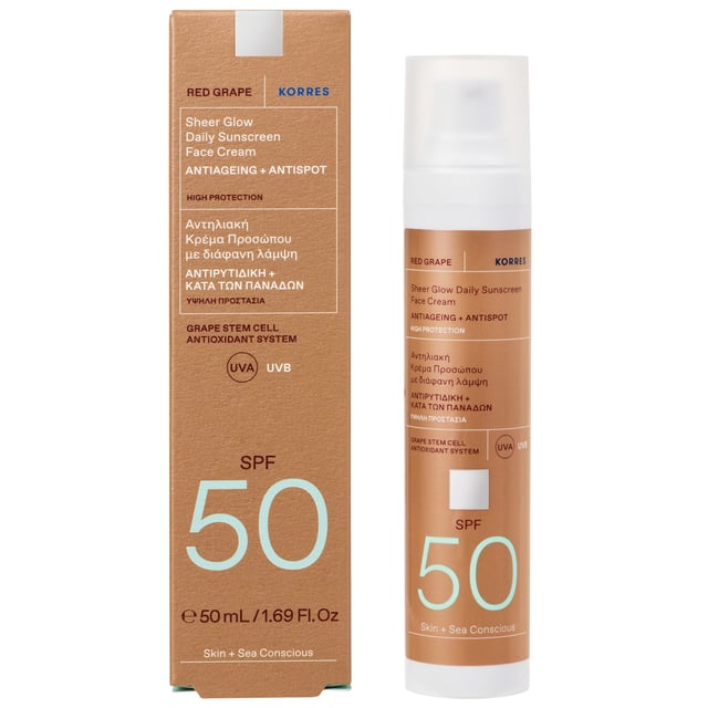 KORRES Red Grape Sheer Glow Face Sunscreen SPF50 - 50ml