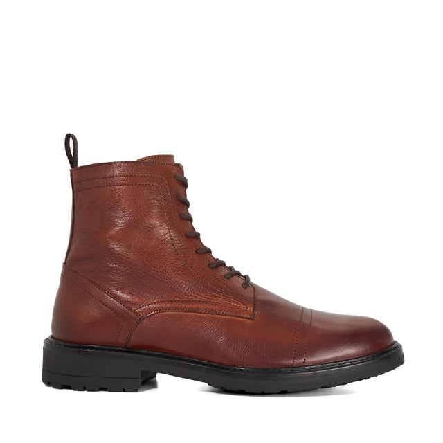 Dune Mens Marrow - Leather Chunky Lace Up Boots