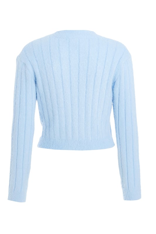 Blue Fluffy Knit Jumper