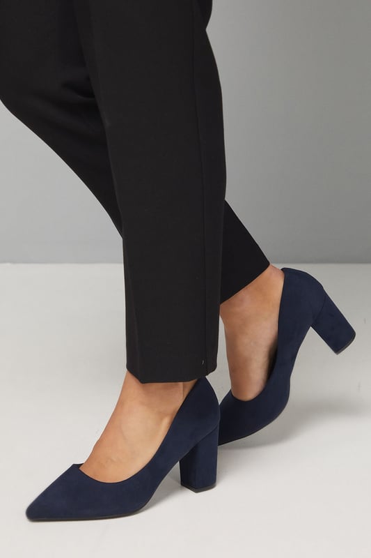 Good For The Sole: Wide Fit Exmoor Faux Suede Comfort Medium Block Heel ...