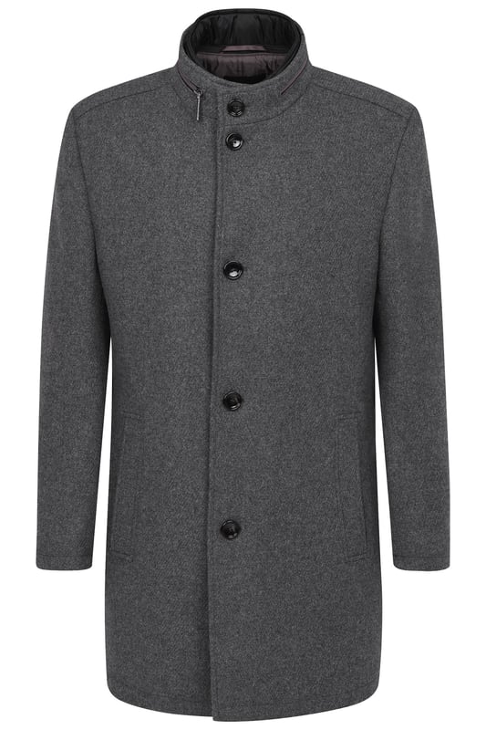 Bugatti Herren Wollmantel mit Westenfake