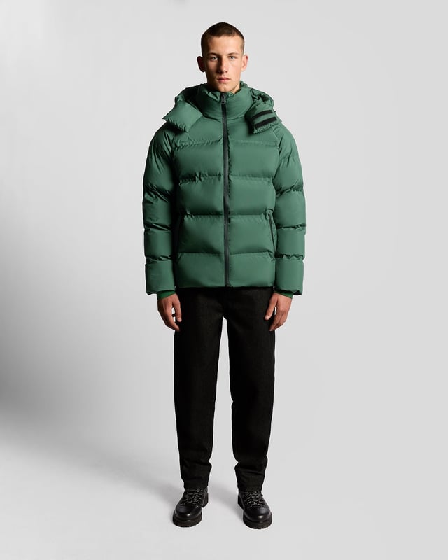 Lyle & Scott Schwere Pufferjacke mit Kapuze - Grün