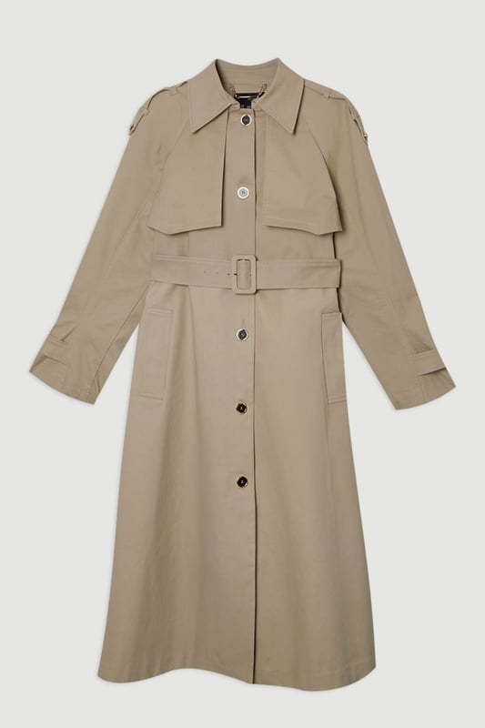 Pleated Back Trench Coat