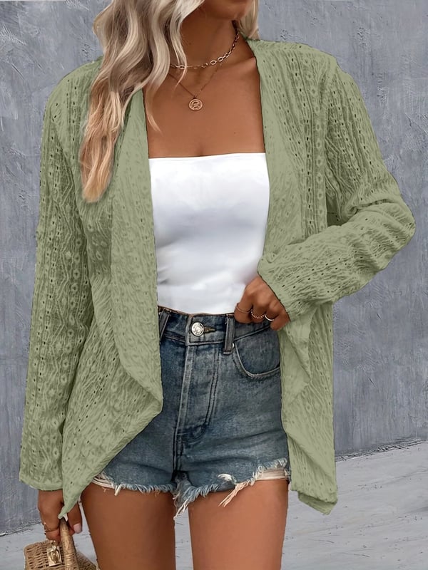 Eyelet Open Front Blazer