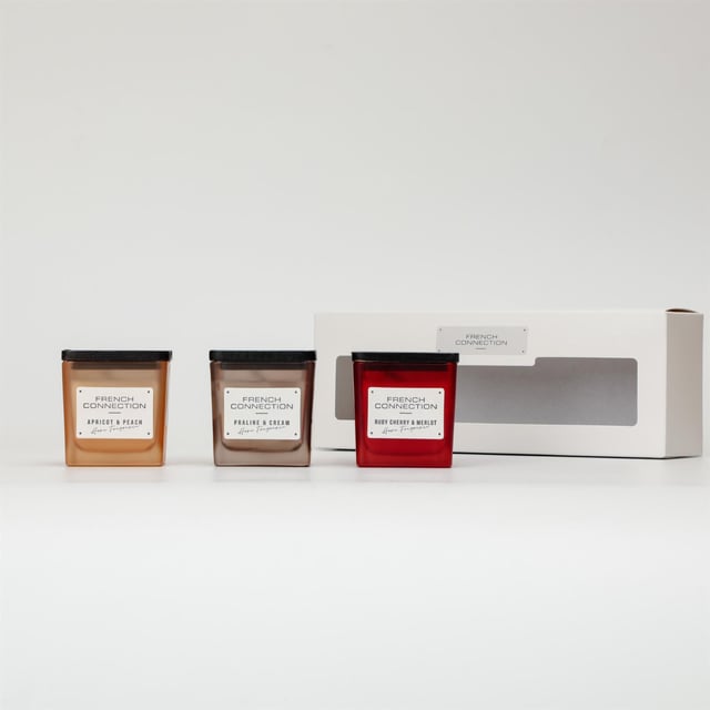 French Connection Autumn Collection Trio of Candles Gift Set 3 X 50g