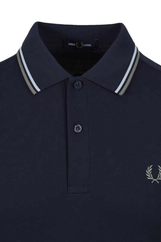 Fred Perry Twin Tipped Polo Dark Airforce/Lilac/Bayleaf