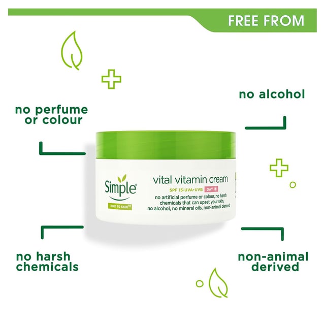 Simple Kind to Skin Day Cream SPF 15 Vital Vitamin Sensitive Skin 50ml ...