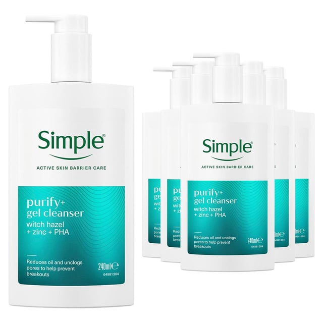 Simple Purify+ Gel Facial Cleanser Hydrating Skin Care Face Wash 240ml ...